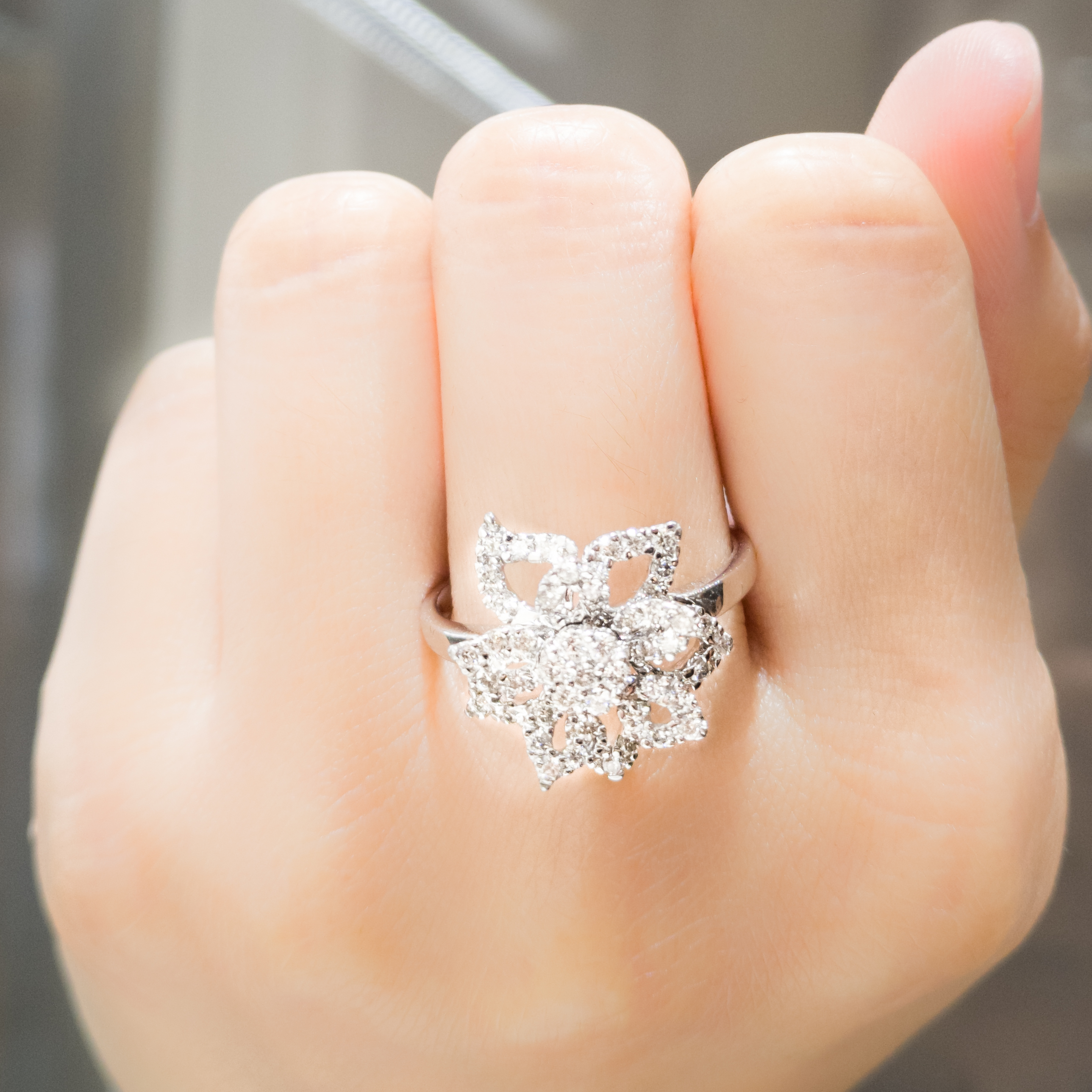 Floral Motif Diamond Ring - ValueMax Jewellery