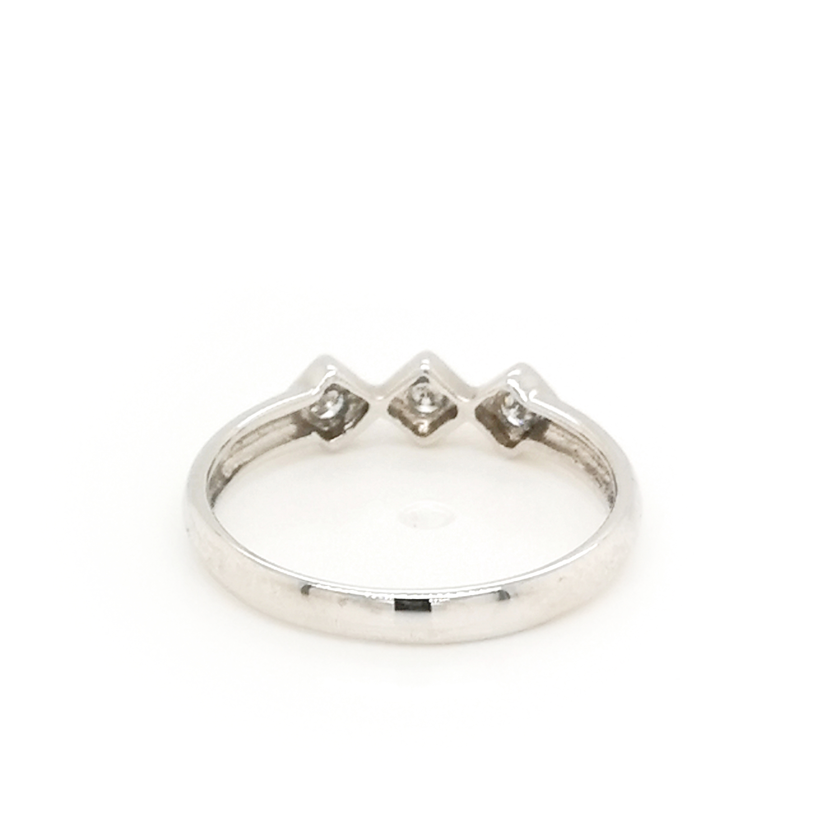 18K White Gold Diamond Tri Ring - ValueMax Jewellery